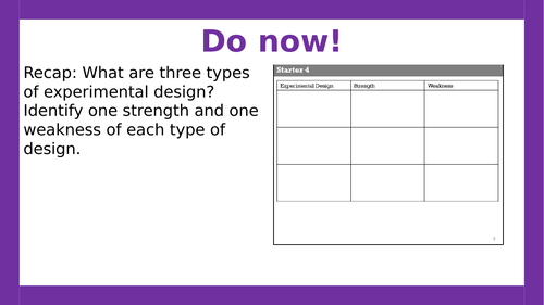 AQA GCSE Psychology: Random Allocation and Counter Balancing. (Lesson 5 ...