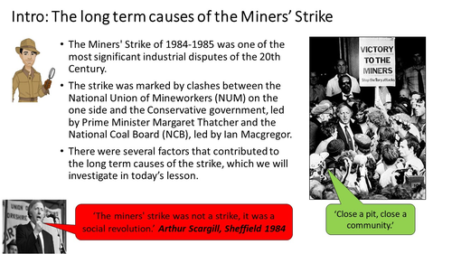 Long term causes of the Miners' Strike 1984 - 1985 | Teaching Resources