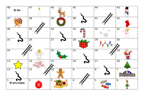 La Navidad Snakes and Ladders | Teaching Resources