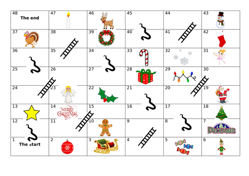 Christmas Snakes and Ladders | Teaching Resources