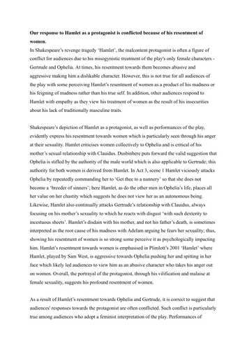 OCR A-Level Hamlet A* essay bundle | Teaching Resources