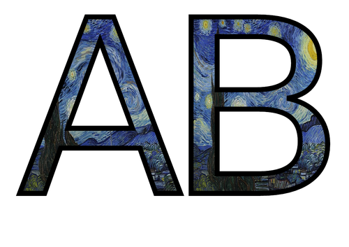 NEW ARTIST DISPLAY Vincent Van Gogh Lettering Whole Alphabet, Numbers ...