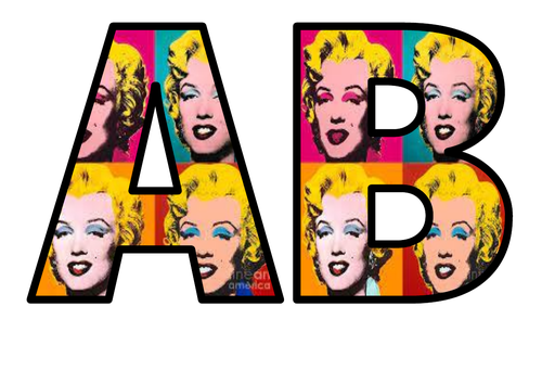 NEW ARTIST DISPLAY Andy Warhol ART Lettering Whole Alphabet, Numbers ...
