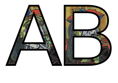 NEW ARTIST DISPLAY Pablo Picasso Lettering Whole Alphabet, Numbers ...