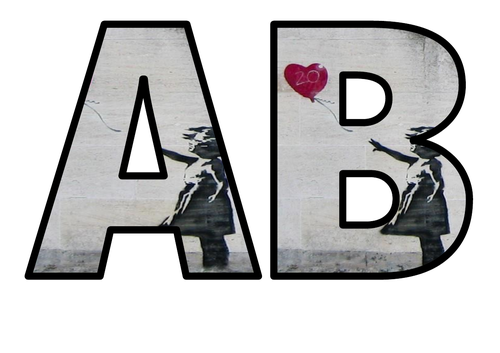 NEW ARTIST DISPLAY BANKSY ARTIST Lettering Whole Alphabet, Numbers ...