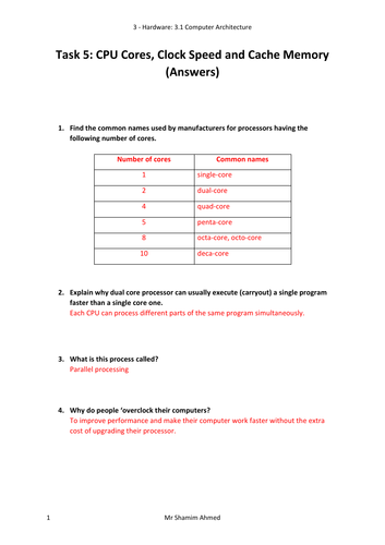 iGCSE Computer Science - Unit 3 Hardware - 3.1 Computer Archtecture ... iGCSE Computer Science - Unit 3 Hardware - 3.1 Computer Archtecture ...