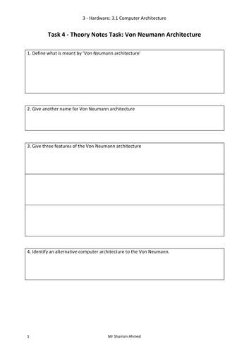 iGCSE Computer Science - Unit 3 Hardware - 3.1 Computer Archtecture ... iGCSE Computer Science - Unit 3 Hardware - 3.1 Computer Archtecture ...
