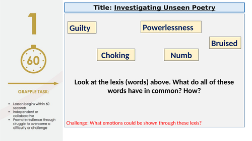 Investigating Unseen Poetry | Teaching Resources