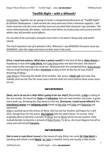 Twelfth Night FULL Scheme of work for Year 8 | Teaching Resources
