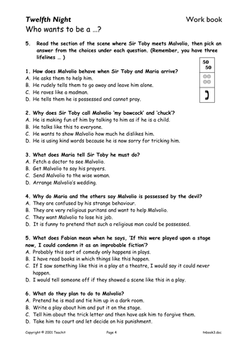 Twelfth Night FULL Scheme of work for Year 8 | Teaching Resources