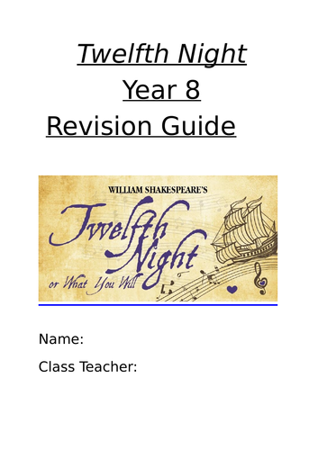 Twelfth Night FULL Scheme of work for Year 8 | Teaching Resources