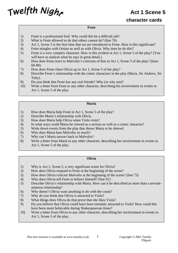 Twelfth Night FULL Scheme of work for Year 8 | Teaching Resources