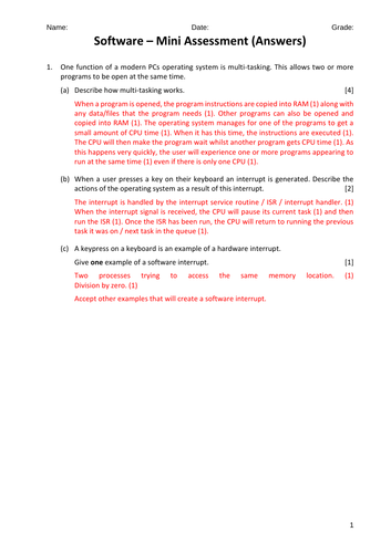 iGCSE Computer Science - Unit 4 Software Mini Assessment | Teaching ... iGCSE Computer Science - Unit 4 Software Mini Assessment | Teaching ...