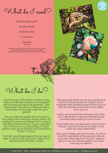 EAL Gardening Craft Activity - Toad Abode | Teaching Resources