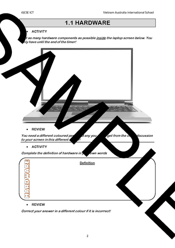 Cambridge IGCSE ICT ALL THEORY AND PRACTICAL SAMPLE | Teaching Resources