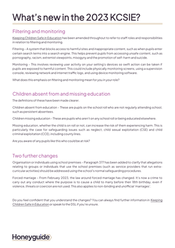 KCSIE 2023 Update PowerPoint & Handout | Teaching Resources