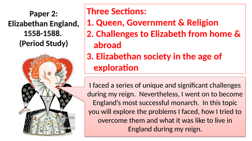 Elizabethan England - Unit 1 - Knowledge & Assessment Booklet + All ...