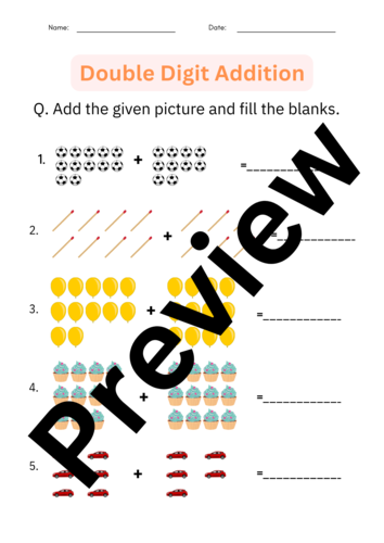 Double Digit Addition with regrouping worksheets - 2 digit addition for ...