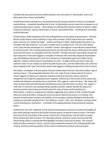 Ozymandias and Exposure Grade 9 GCSE comparison essay. | Teaching Resources