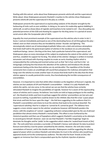Grade 9 GCSE analytical essays on Macbeth | Teaching Resources