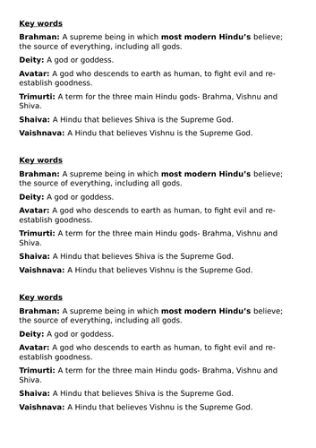 KS3 Hinduism unit - 6 lessons | Teaching Resources