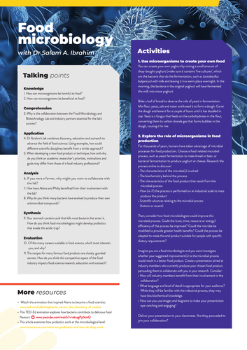 Engaging with the science behind food | Teaching Resources