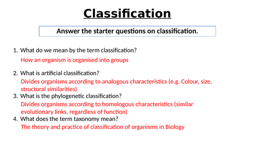 A-Level AQA Biology - Classification Bundle | Teaching Resources