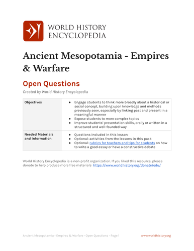 Mesopotamia: Empires & Warfare | Teaching Resources
