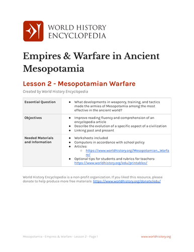Mesopotamia: Empires & Warfare | Teaching Resources