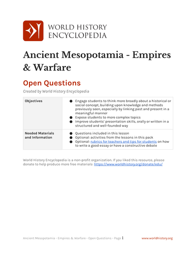 Mesopotamia: Empires & Warfare | Teaching Resources