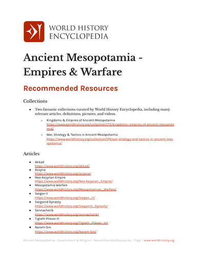 Mesopotamia: Empires & Warfare | Teaching Resources
