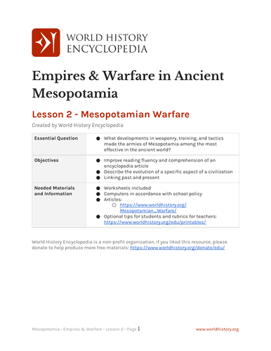 Mesopotamia: Empires & Warfare | Teaching Resources