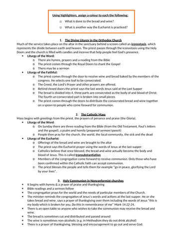 GCSE AQA RS (Spec A) - Christian Practices | Teaching Resources