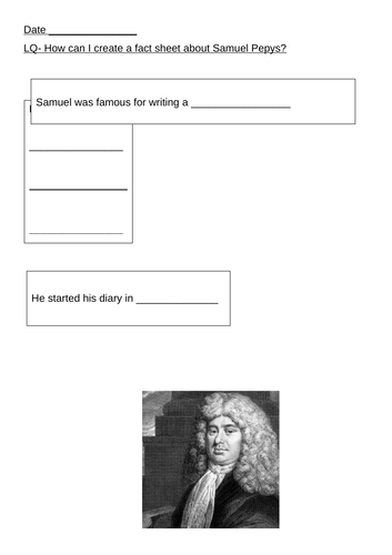 Samuel Pepys Worksheets | Teaching Resources