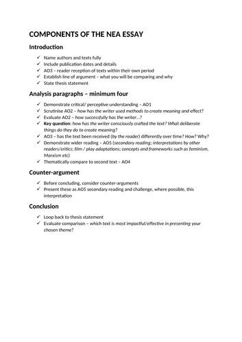 AQA English Literature A-Level - NEA package | Teaching Resources AQA English Literature A-Level - NEA package | Teaching Resources
