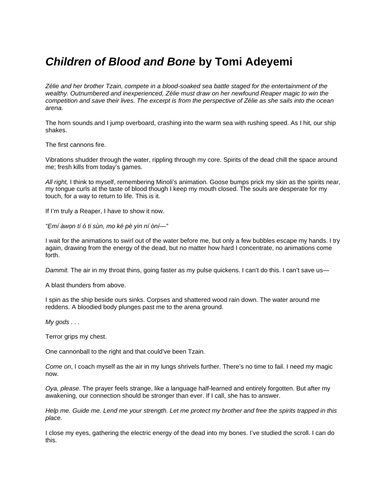 Children of Blood and Bone KS3 reading worksheet | Teaching Resources