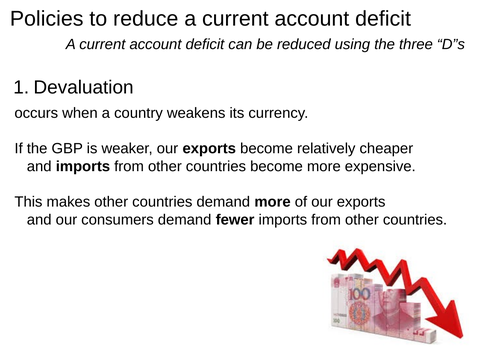 Policies to reduce current account deficit | Teaching Resources