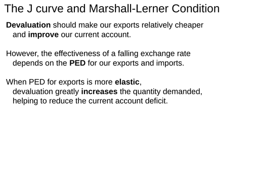 The J curve and Marshall Lerner Condition | Teaching Resources
