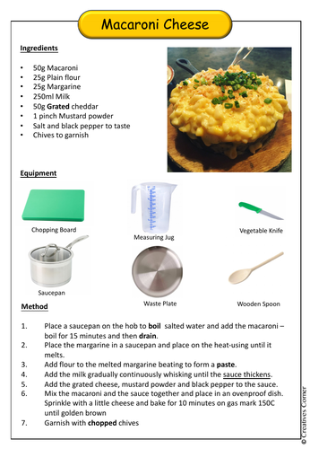 Practical - Macaroni Cheese | Teaching Resources