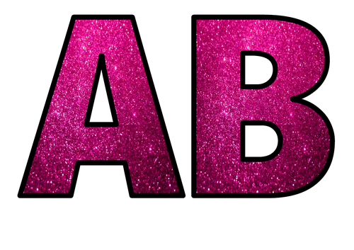 NEW Pink Glitter Shiny Lettering Whole Alphabet, Numbers, Signs Instant ...