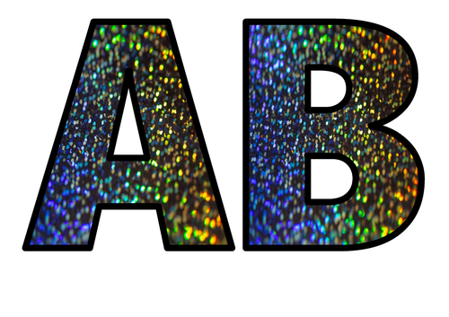 NEW Rainbow Glitter Shiny Lettering Whole Alphabet, Numbers, Signs ...