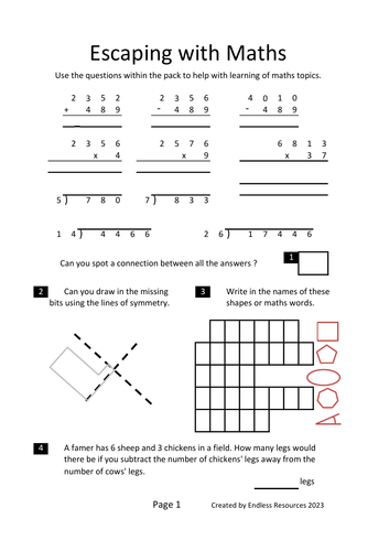 Hidden Maths Escape Room, just looks like maths revision. Who will spot ...