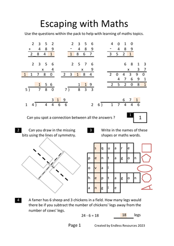 Hidden Maths Escape Room, just looks like maths revision. Who will spot ...