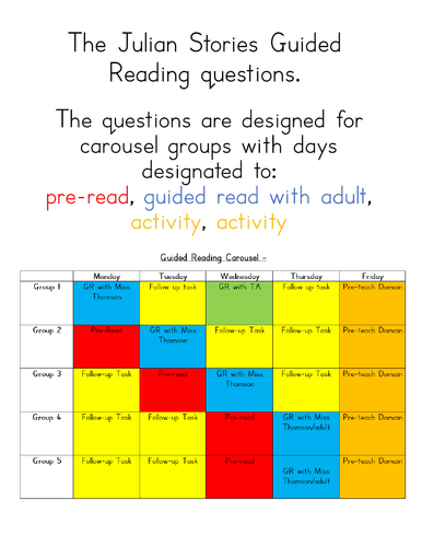 The Julian Stories - Guided Reading Questions | Teaching Resources The Julian Stories - Guided Reading Questions | Teaching Resources