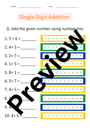 printable single digit addition 1 to 10 Number Math Worksheets for ...