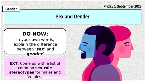 SEX AND GENDER [A-Level Psychology - Gender Topic] | Teaching Resources