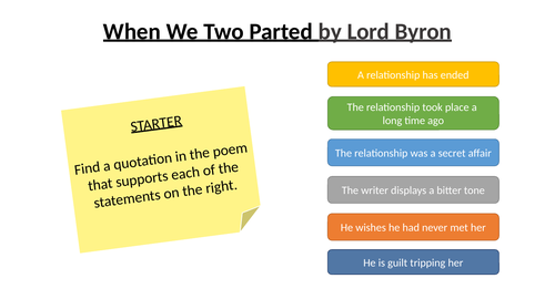 When We Two Parted (with annotations) | Teaching Resources