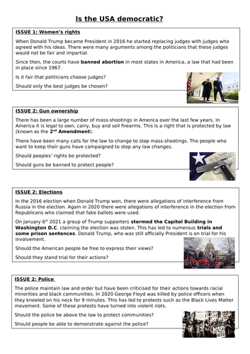 How democratic is the USA? | Teaching Resources