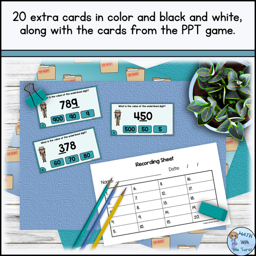 Interactive Place Value Game 3 Digit Numbers for Power Point ...
