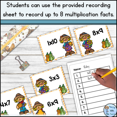 Fall Multiplication Flashcards | 0-12 | Teaching Resources